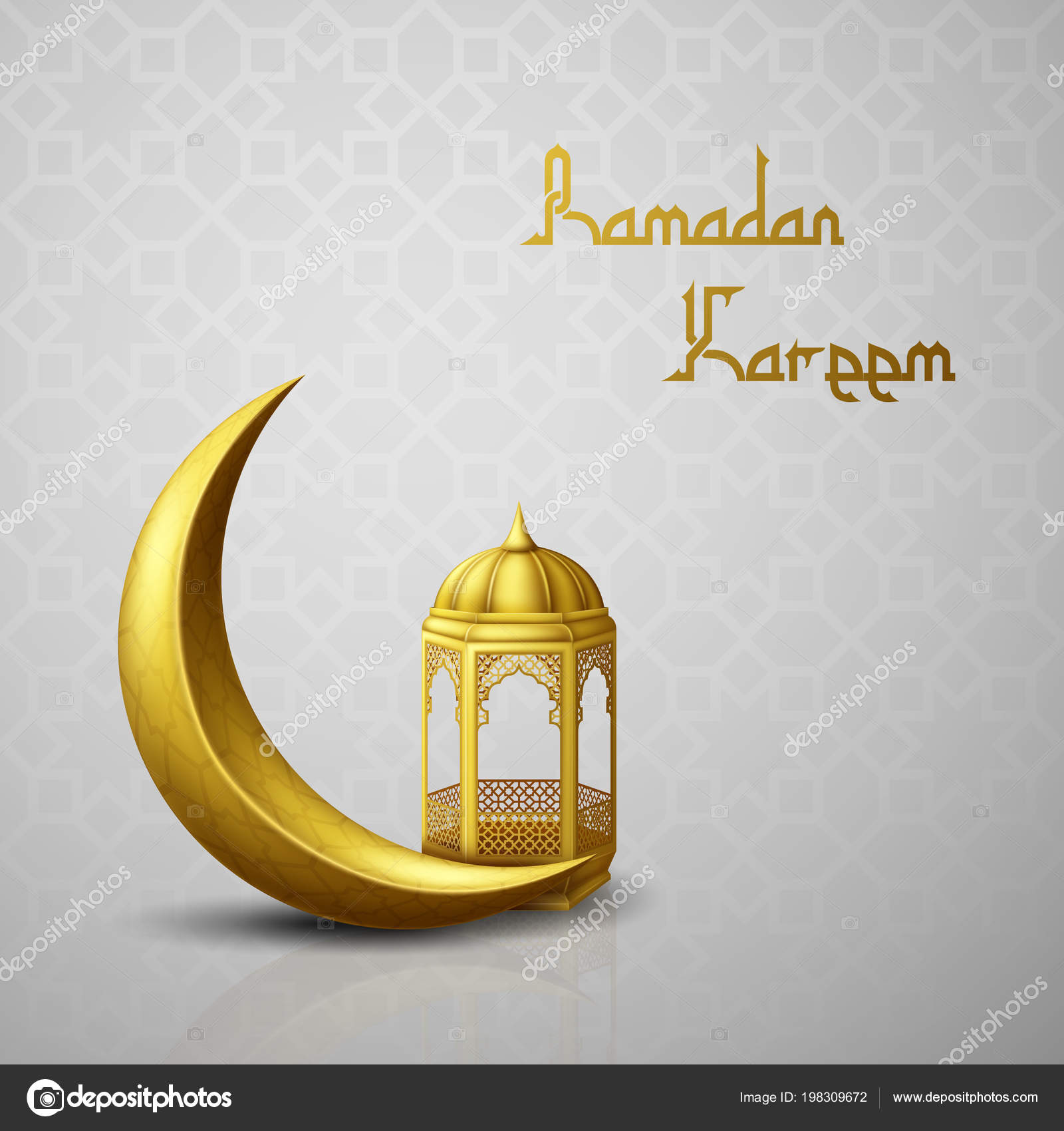 Ramadán Kareem Saludo Fondo Con Luna Creciente Linterna Árabe Vector de stock #198309672 de ...