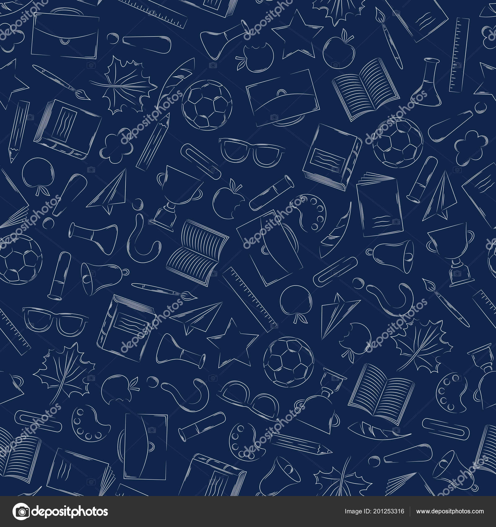 Back School Doodles Chalkboard Background Stock Vector Image by ...