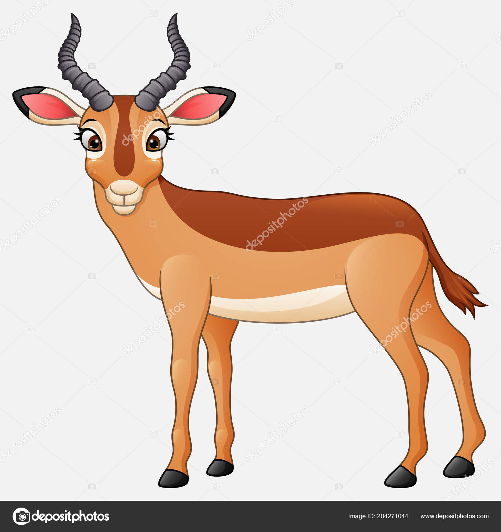 Cartoon Impala Isolated White Background Stock Vector by ...