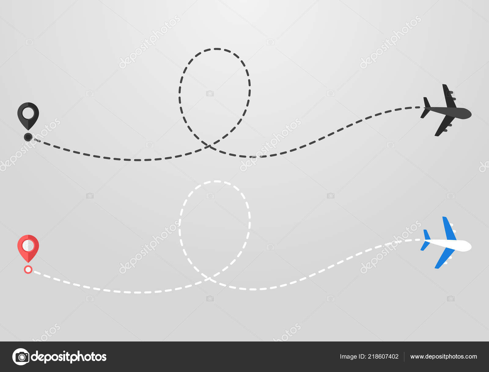 Vector Illustration Plane Track Icon White Background Stock Vector by ...