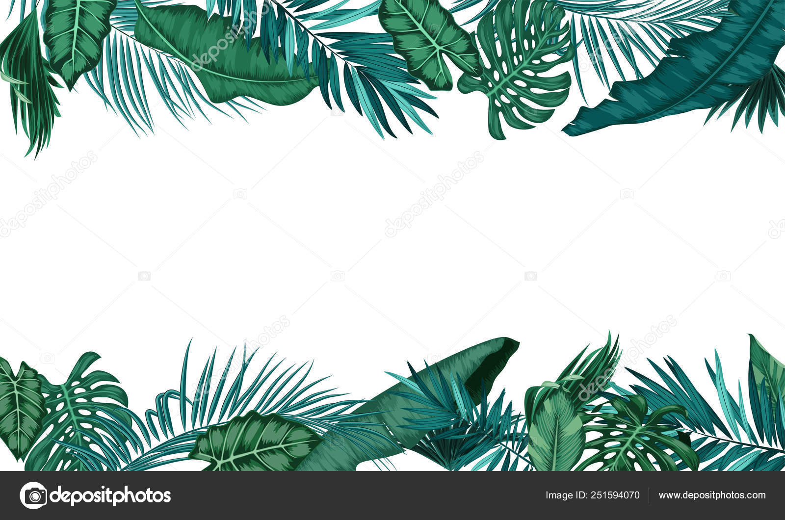 Tropical Leaf Shape Frame White Background Stock Vector Image by ...