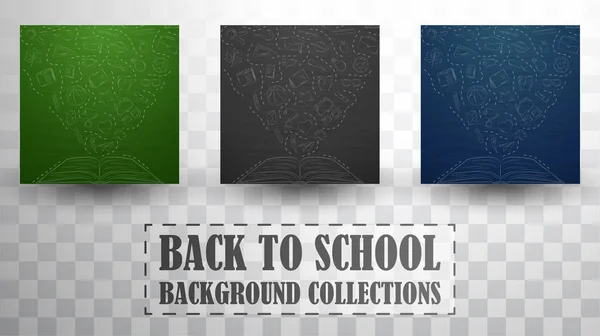 Back to school doodles in chalkboard background collections - Stock ...