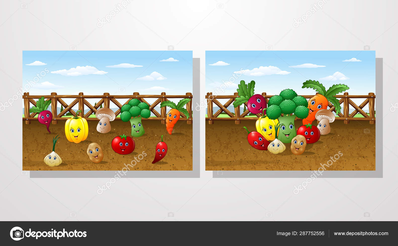 Dibujos animados huerta granja fondo vector, gráfico vectorial ...