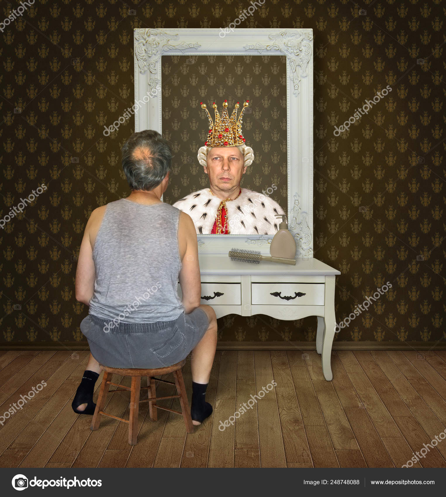 Man views his reflection — Stock Photo © Iridi #248748088