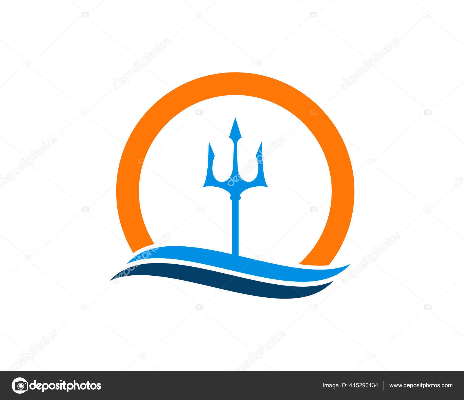 Abstract Trident Waves Orange Circle Stock Vector Image by ©skyace ...