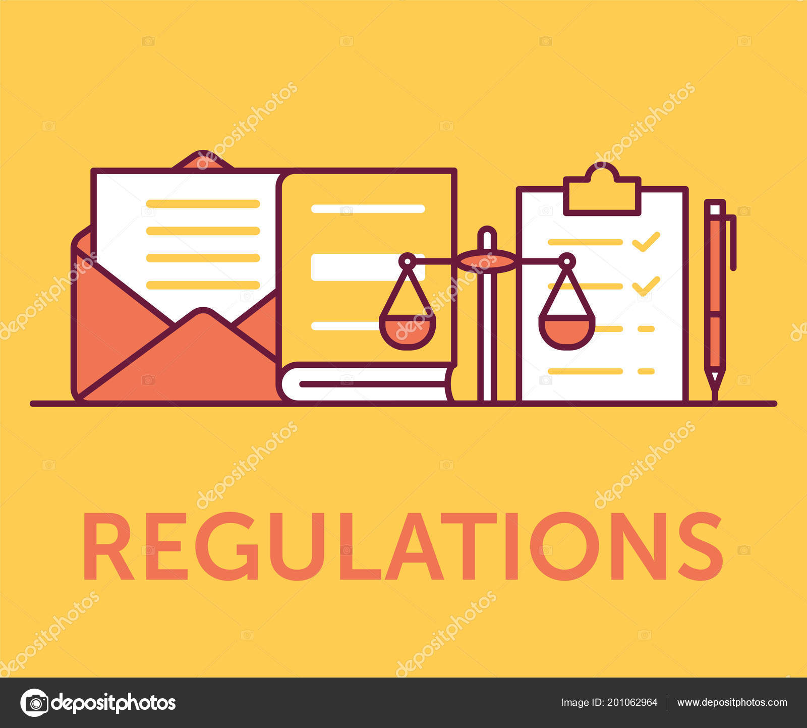 Normativa Iconos Concepto Ilustración Vectorial Vector de stock ...