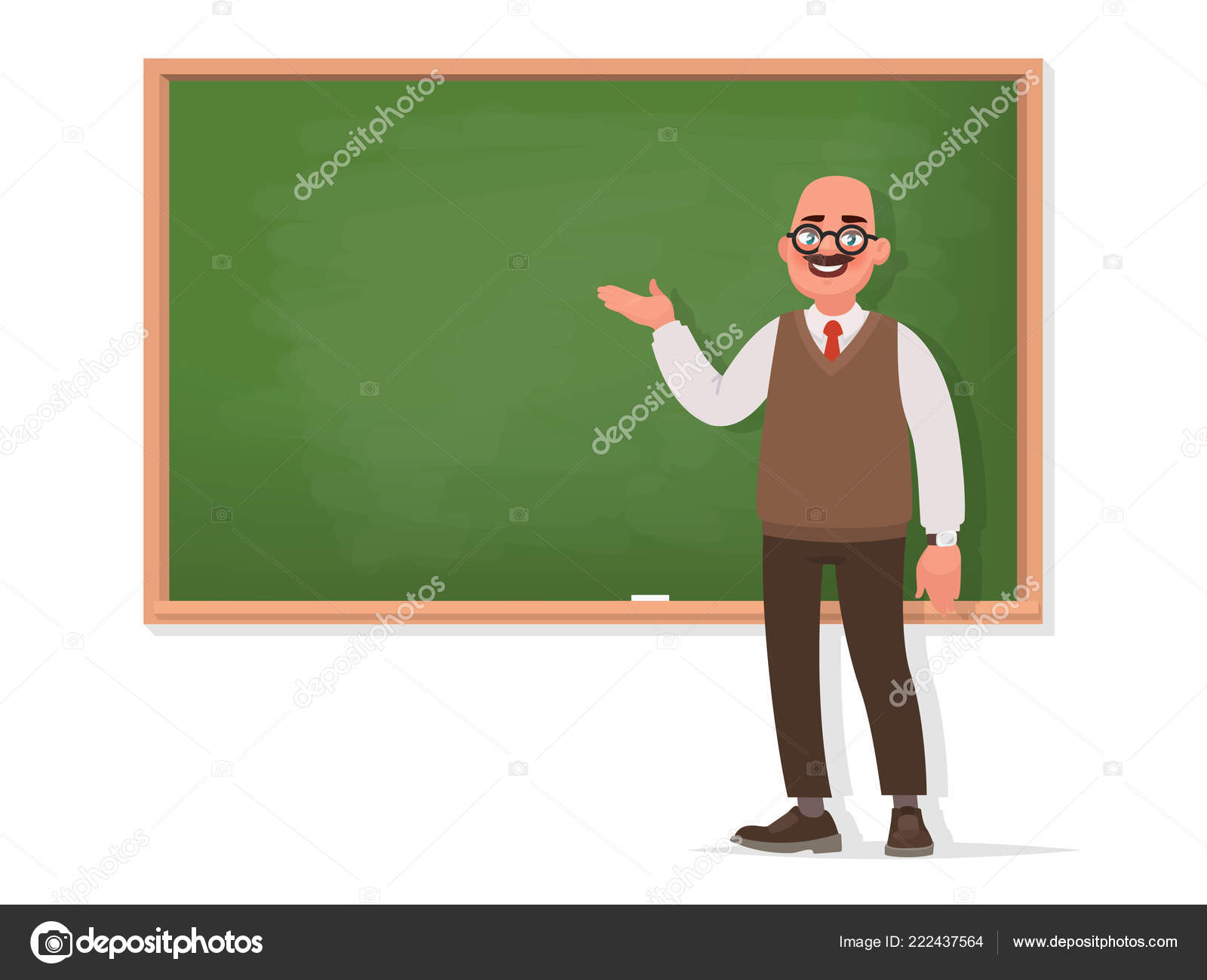 Professor Staat Het Bord Een Witte Achtergrond Leraar Geeft Een ...