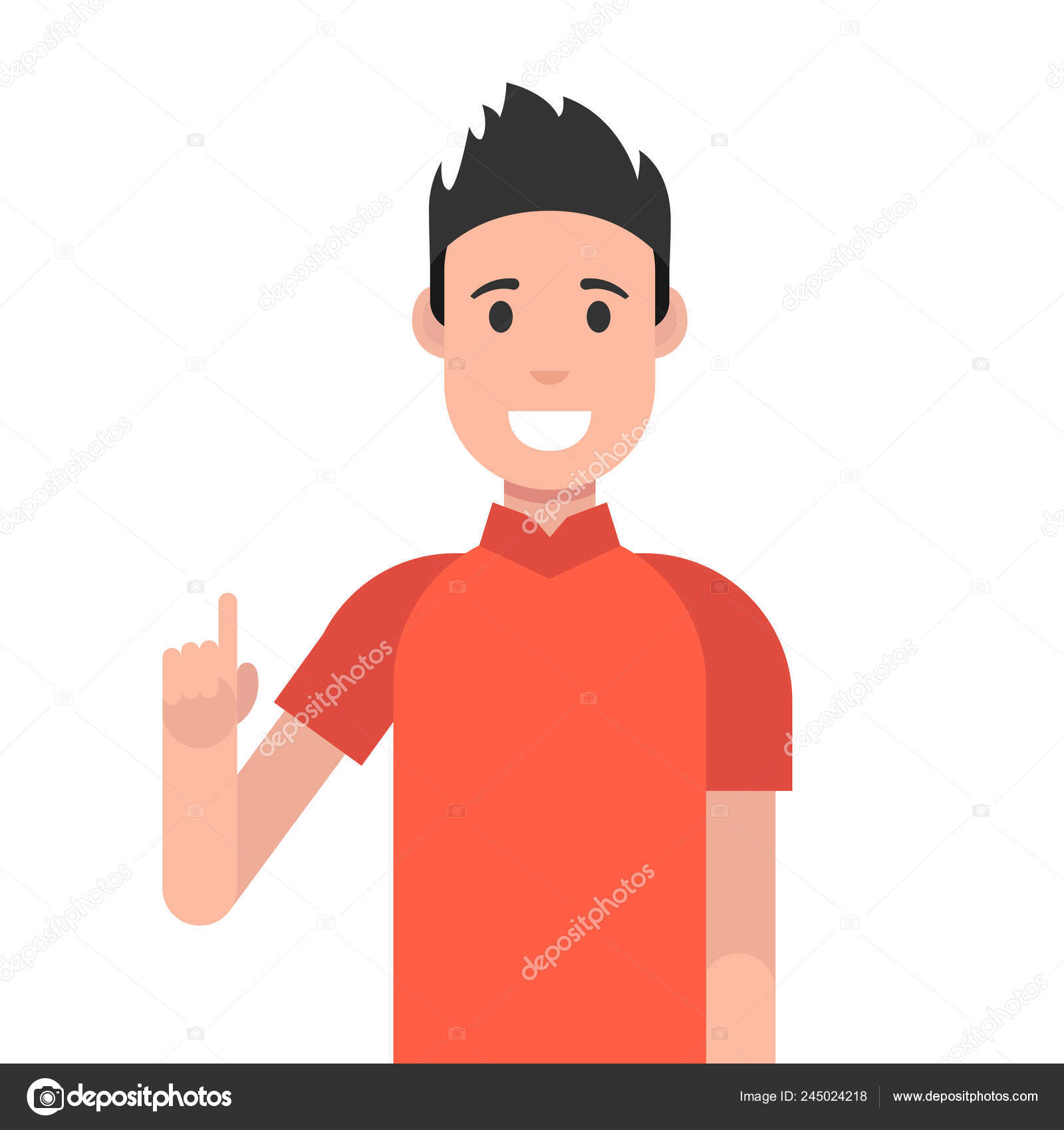 Young Man Gesturing Hand Symbol — Stock Vector © alexweb #245024218