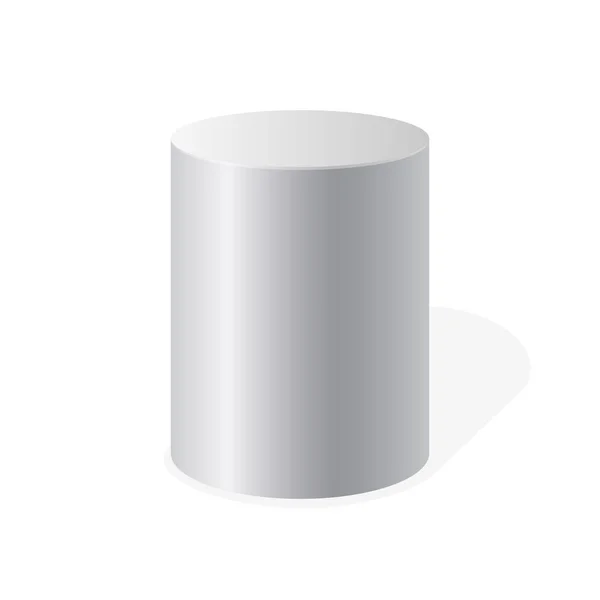 White Cylinder Isolated White Background Basic Geometrical Form Vector ...