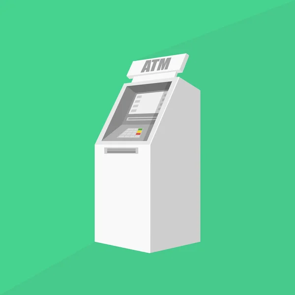 ATM - Automated teller machine with green lightbox, 24 hour banking. Template with ATM terminal ...