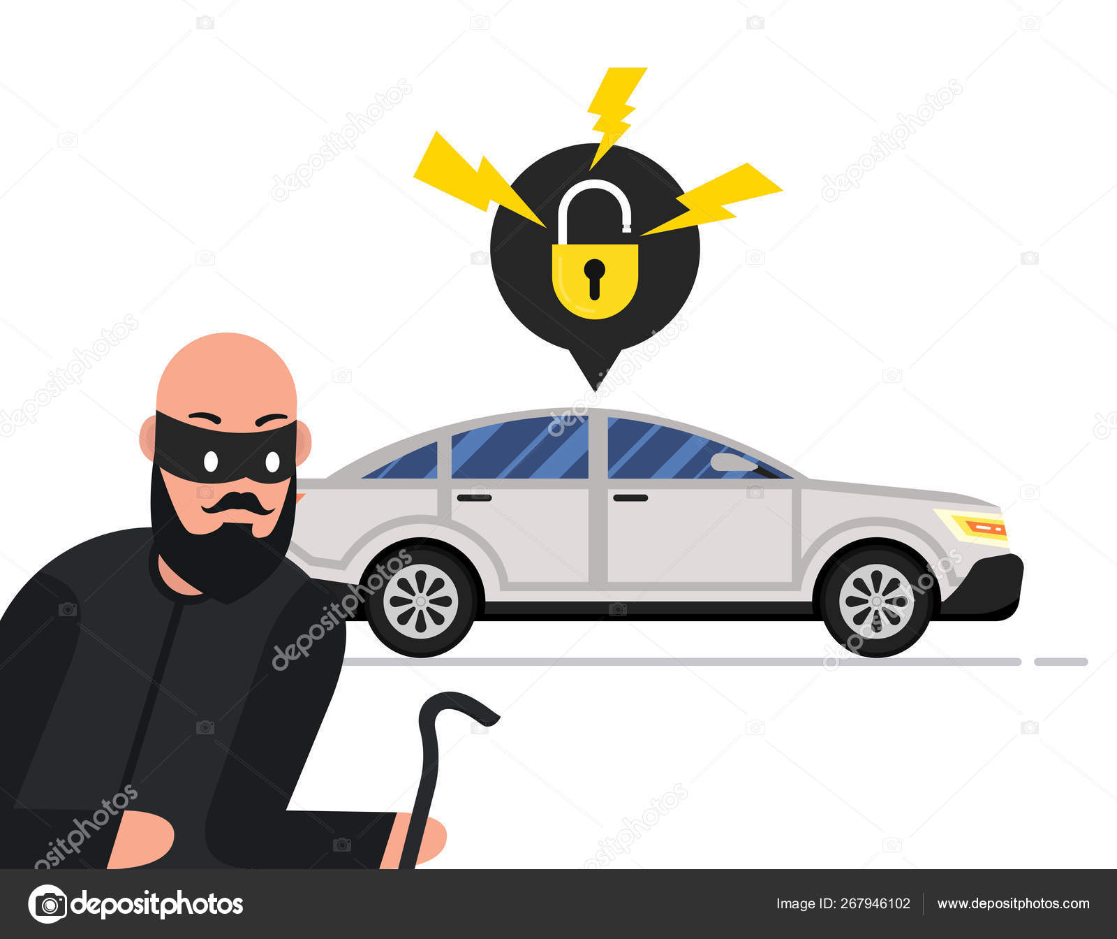Car Thief Icon Car Theft Icon Stock Vector. Illustration Of Sign, Auto