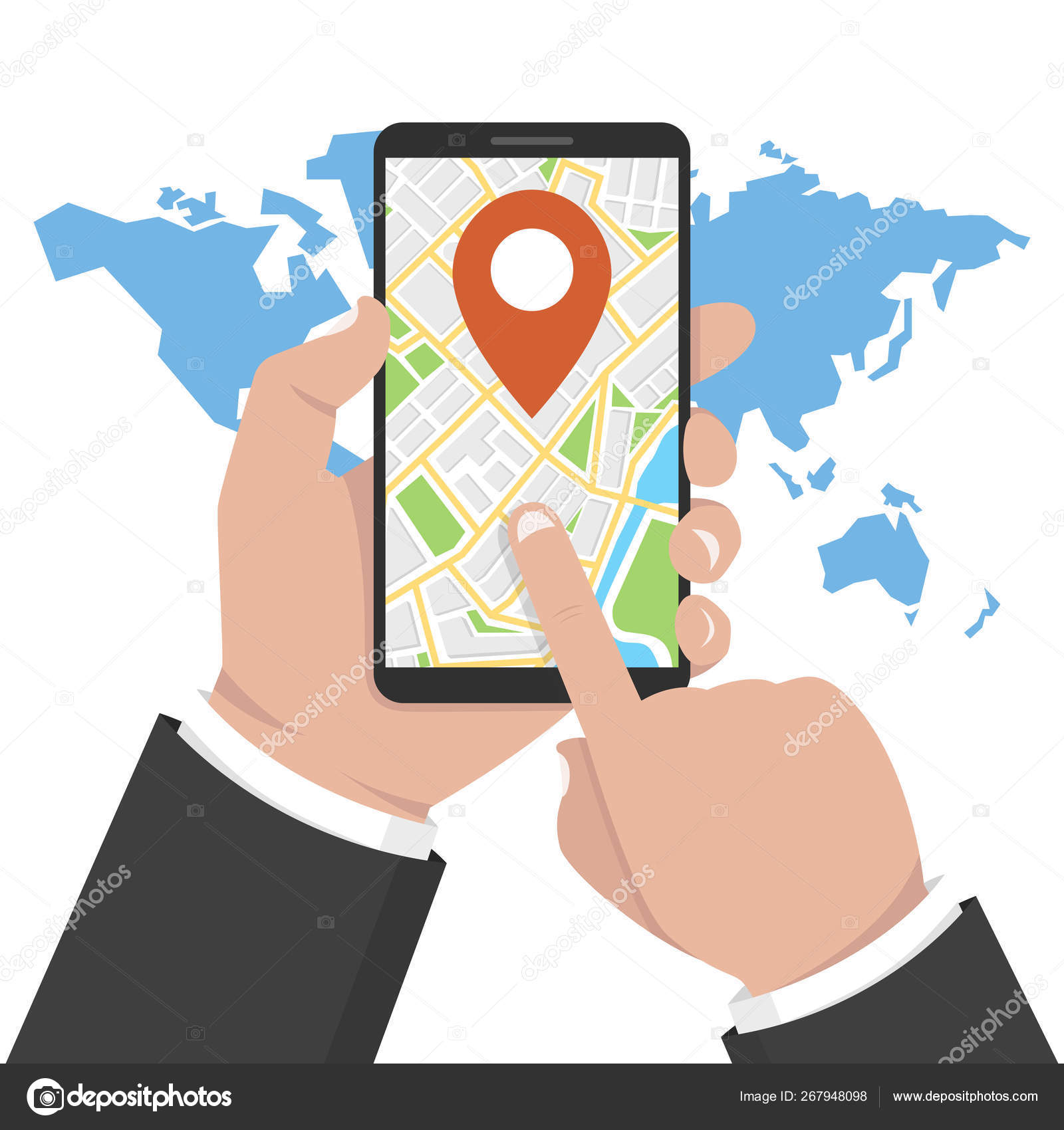 Gps Tracking Vector Illustration Stock Vector by ©alexweb 267948098