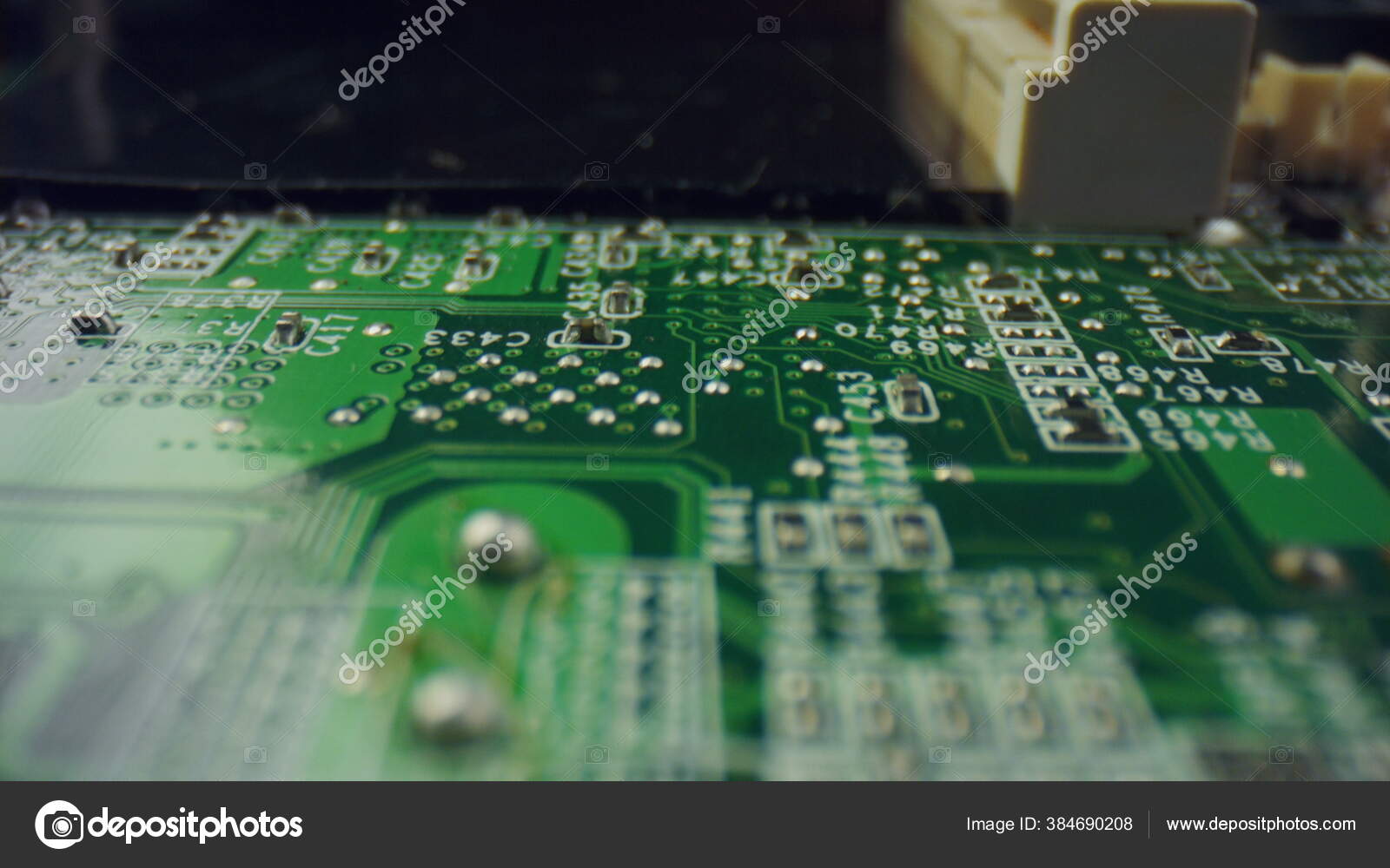 High tech electronic circuit board. Computer motherboard with ...