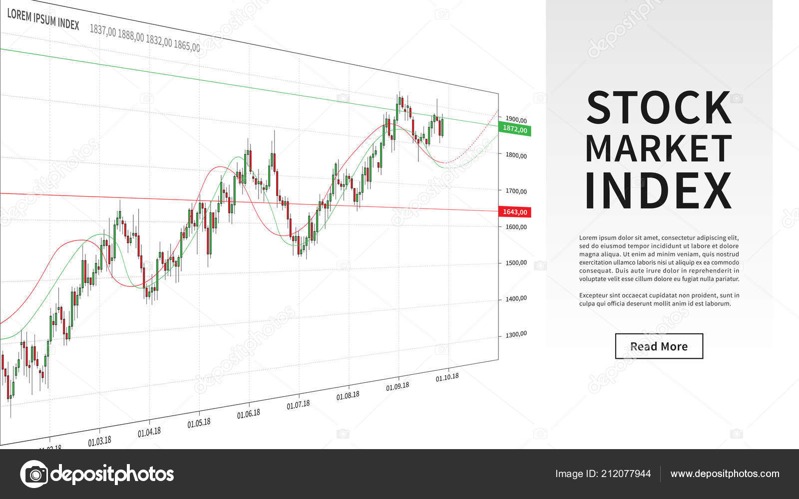Stock Market Candlestick Graph Chart Vector Illustration Financial ...