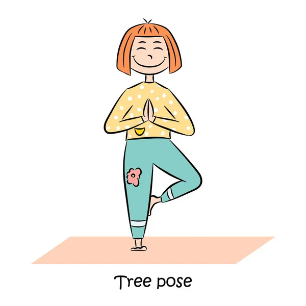 Tree Pose Yoga Sketch