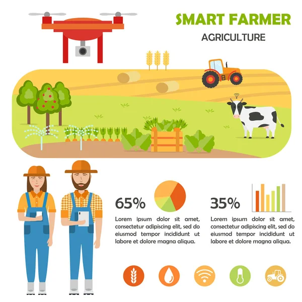 Smart farmer infographics Vector Art Stock Images | Depositphotos