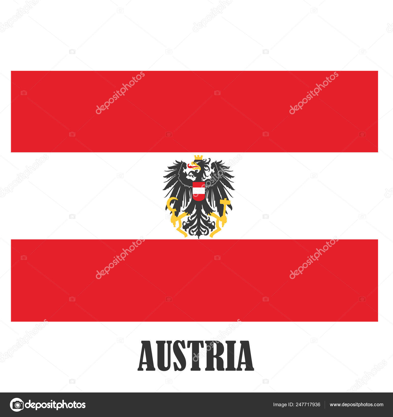 Austria symbols: national coat of arms and flag Stock Vector by ...