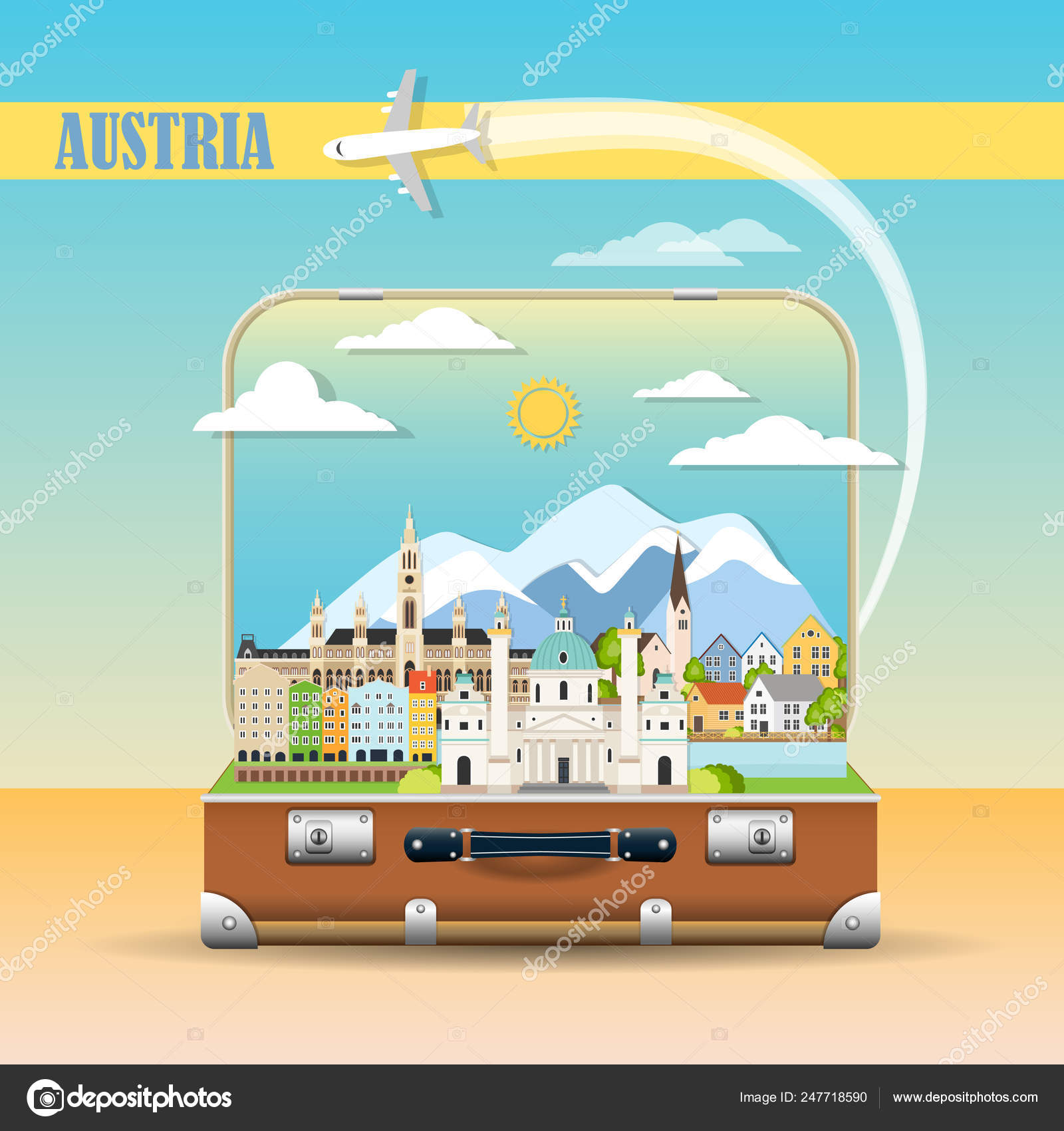 Cityscape with austrian landmarks Stock Vector by ©yanabolbot.gmail.com ...