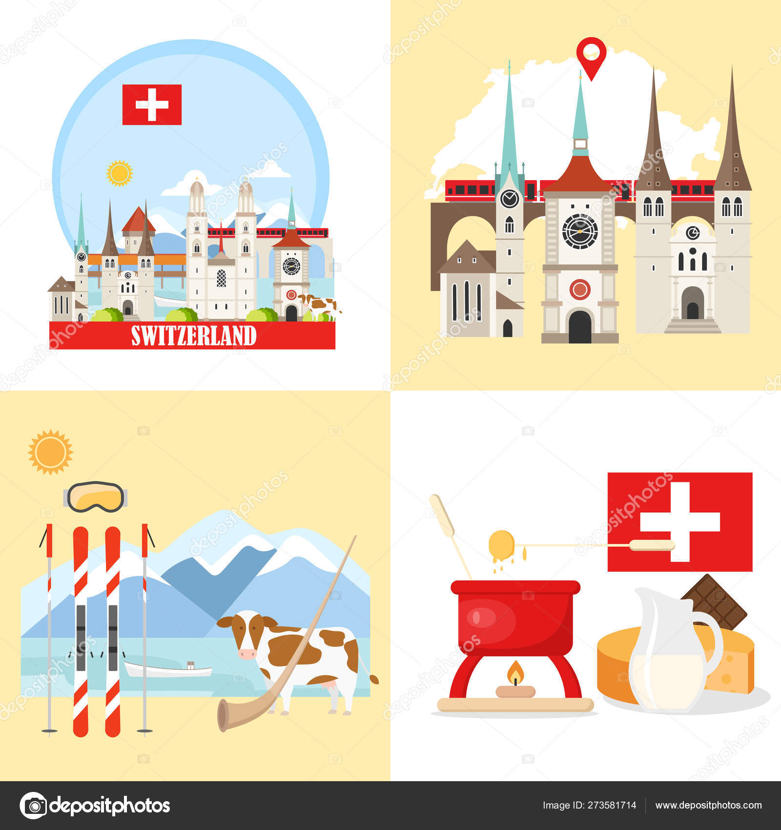 Switzerland backgrounds collection Stock Vector Image by ©yanabolbot ...