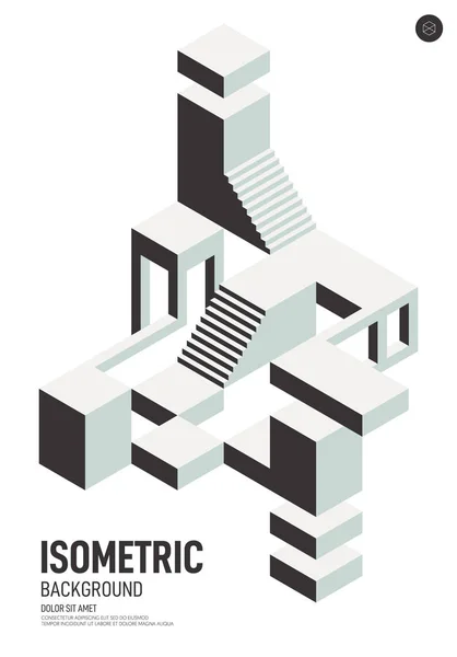 Abstract isometric geometric shape layout poster design template ...