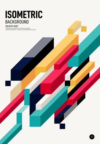 Abstract isometric geometric shape layout poster design template ...