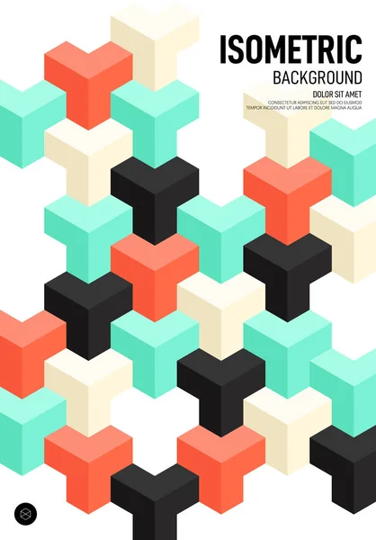 Abstract isometric geometric shape layout poster design template ...