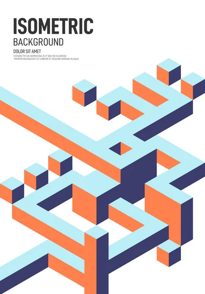 Abstract isometric geometric shape layout poster design template ...