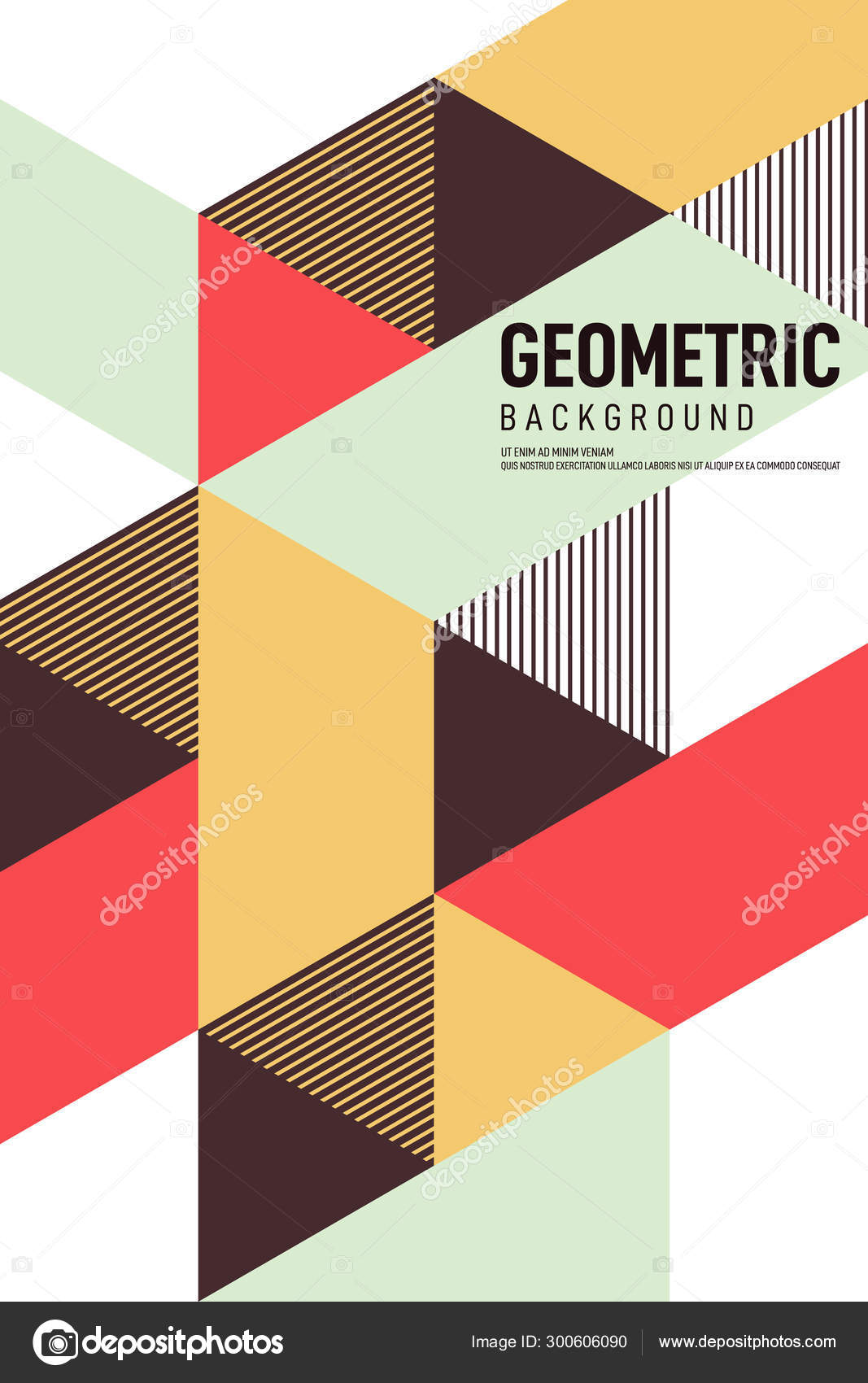 Abstract isometric geometric shape layout design template poster ...