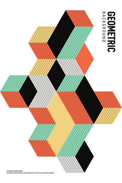 Abstract Isometric Geometric Shape Layout Design Template Poster ...