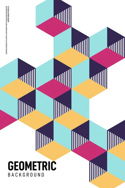 Abstract isometric geometric shape layout design template poster ...