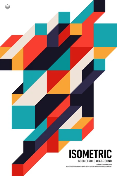 Abstract isometric geometric shape layout poster design template ...