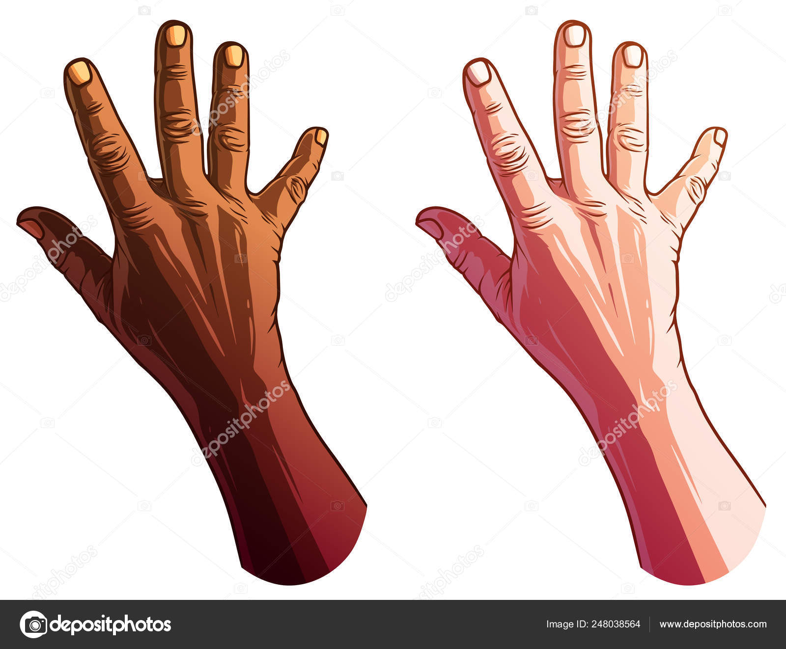 Cartoon white and black human hands vector set Stock Vector by ©GB_Art ...