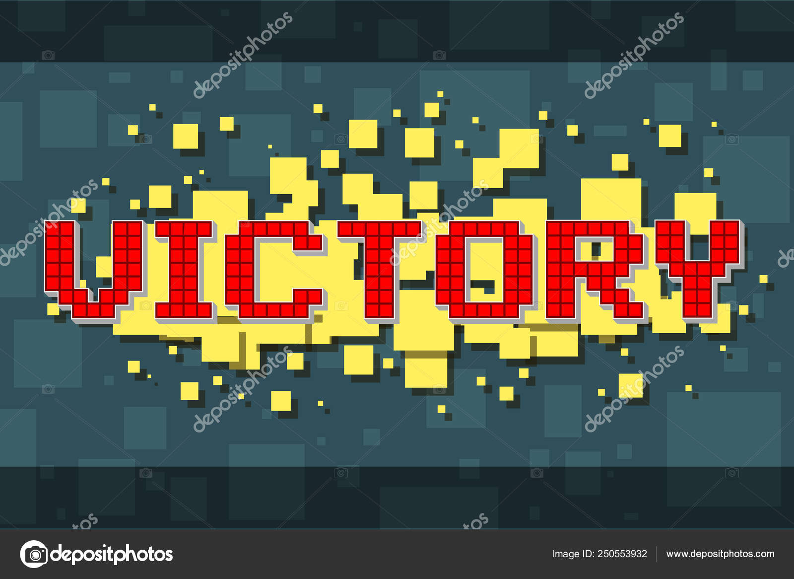 Red pixel retro victory button for video games Stock Vector by ©GB_Art ...