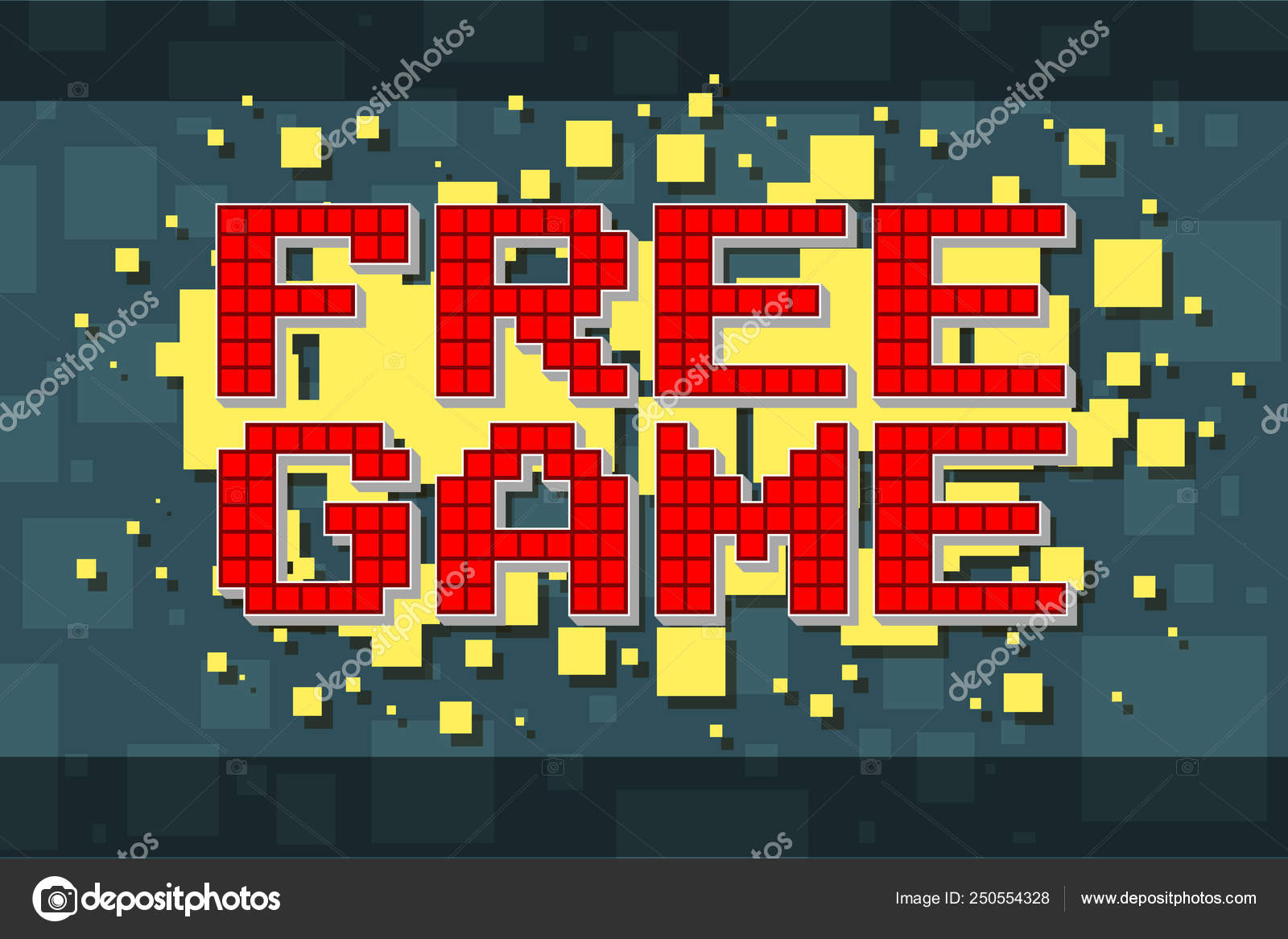 Red pixel retro free game button for video games Stock Vector Image by ...