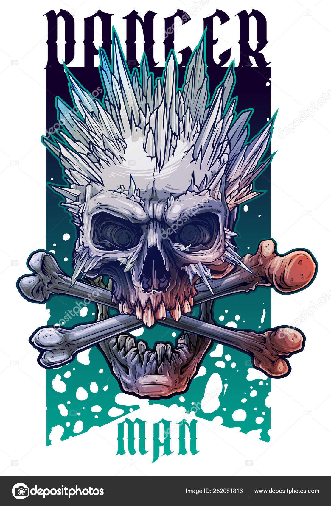 Graphic human skull with ice spikes Stock Vector Image by ©GB_Art ...