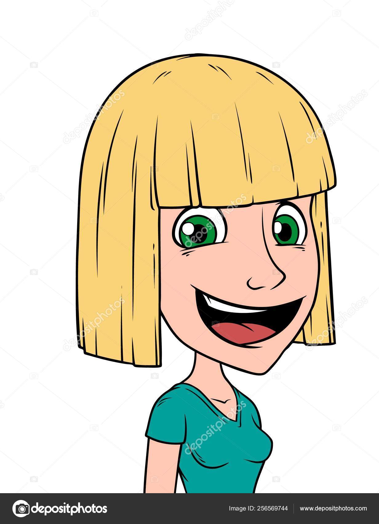 Chica de dibujos animados personaje retrato vector avatar Vector de ...