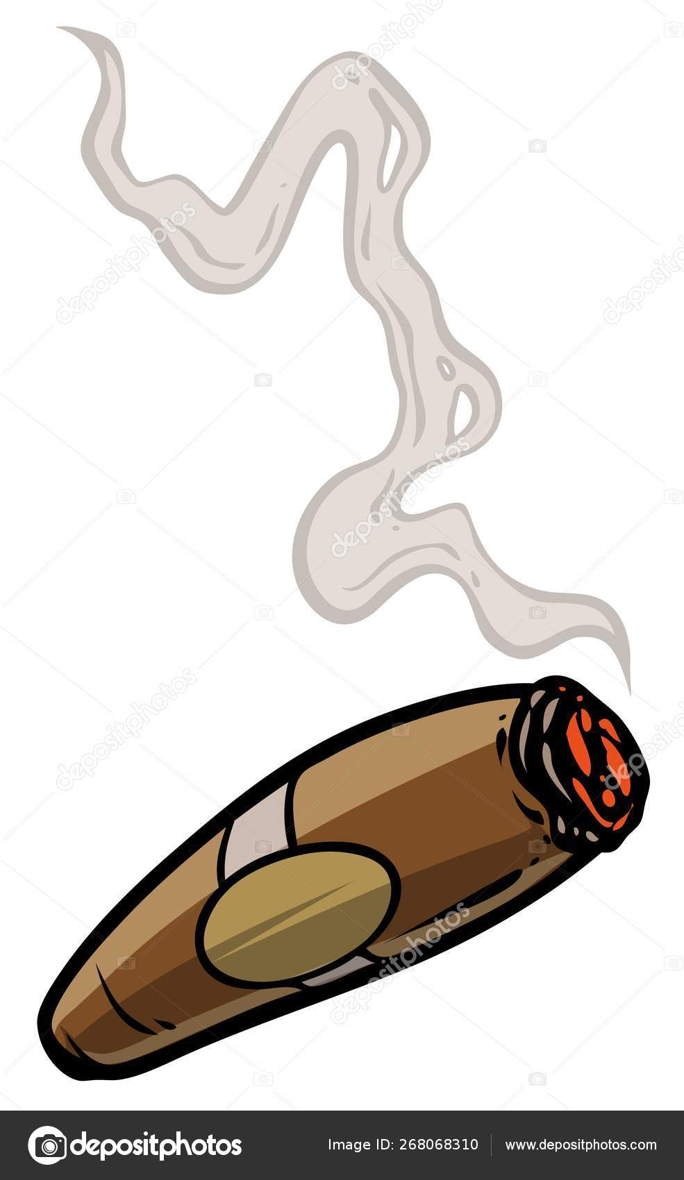 Cartoon lit cigar with smoke Stock Vector Image by ©GB_Art #268068310