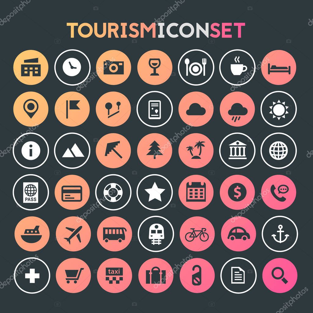 ilustración vectorial de la colección de iconos de turismo y viajes 2022