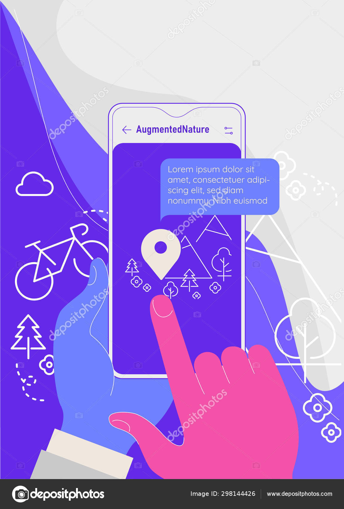 Augmented reality city tourism mobile app concept Stock Vector by ...