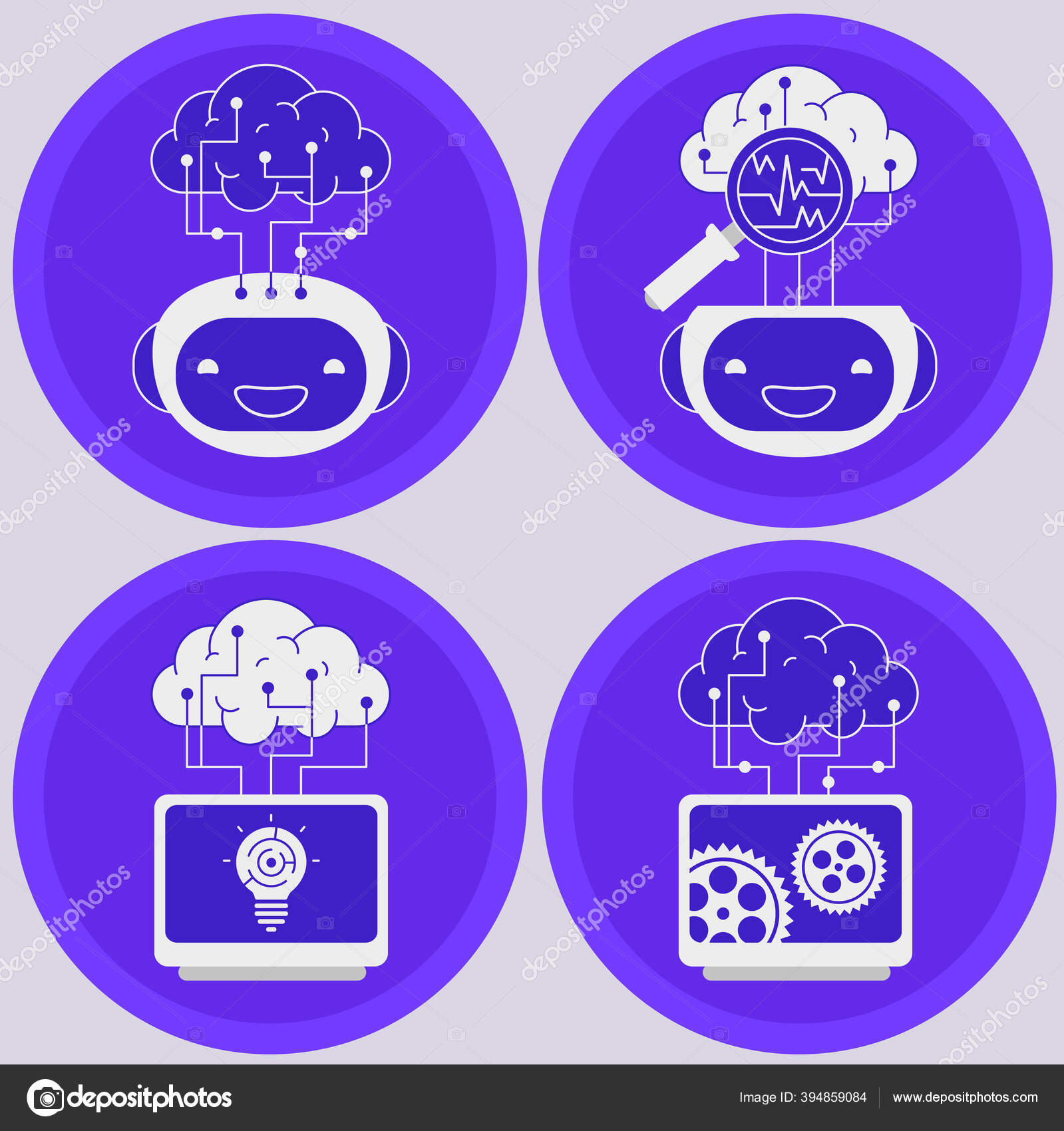 Artificial Digital Brain Robots Technology Human Computer Interface ...