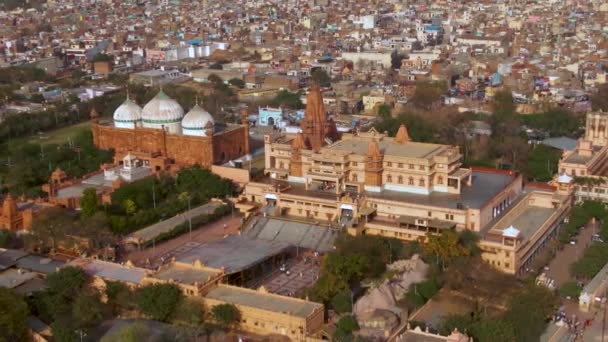 Mathura Temple Jama Masjid Mosque India Aerial Drone Ungraded — Stock ...