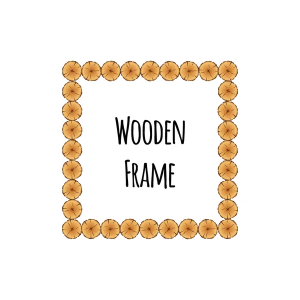 Wooden frame of tree triangle-shaped and semi-circle logs isolated on ...