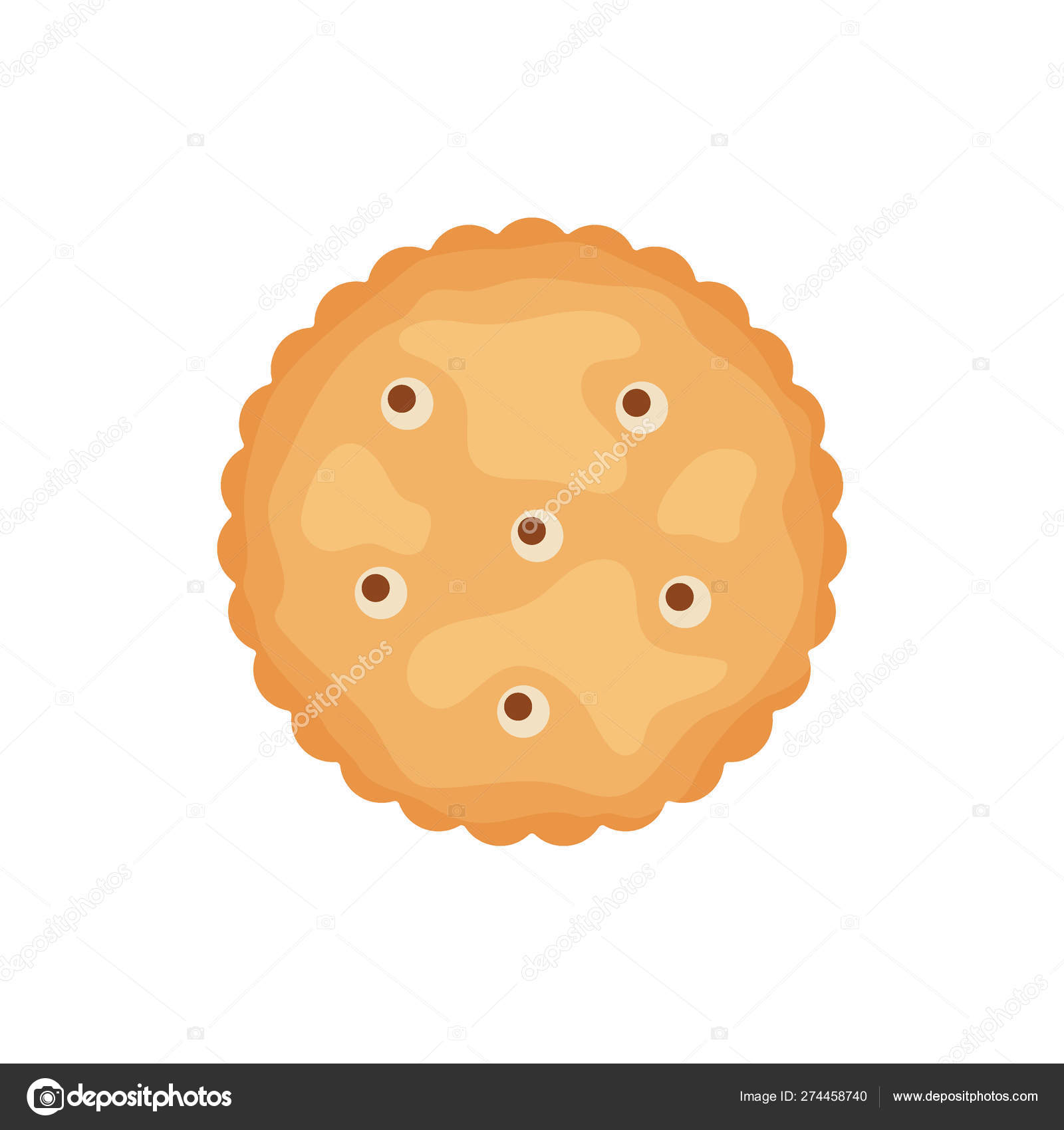 Cracker chip bentuk lingkaran terisolasi pada latar belakang putih. Kue ...