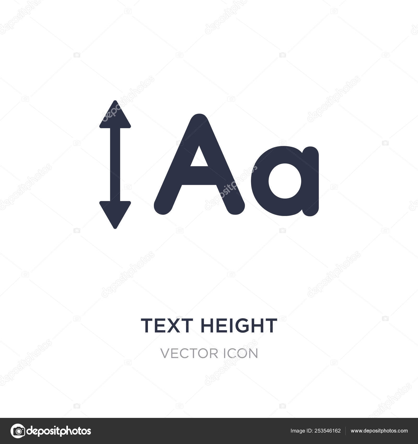 Text height icon on white background. Simple element illustratio Stock ...