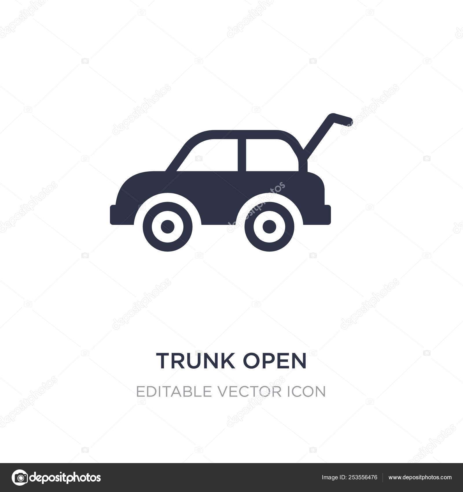 Trunk open icon on white background. Simple element illustration Stock ...