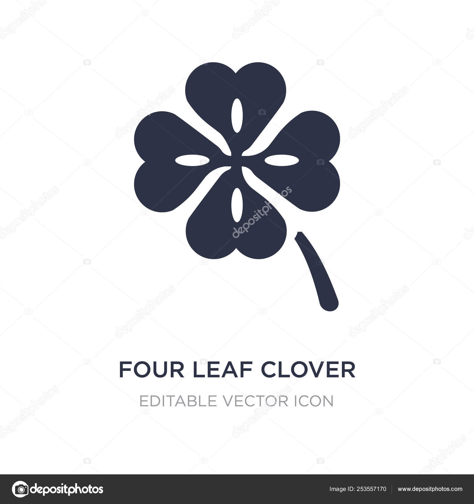 Four leaf clover icon on white background. Simple element illust Stock ...