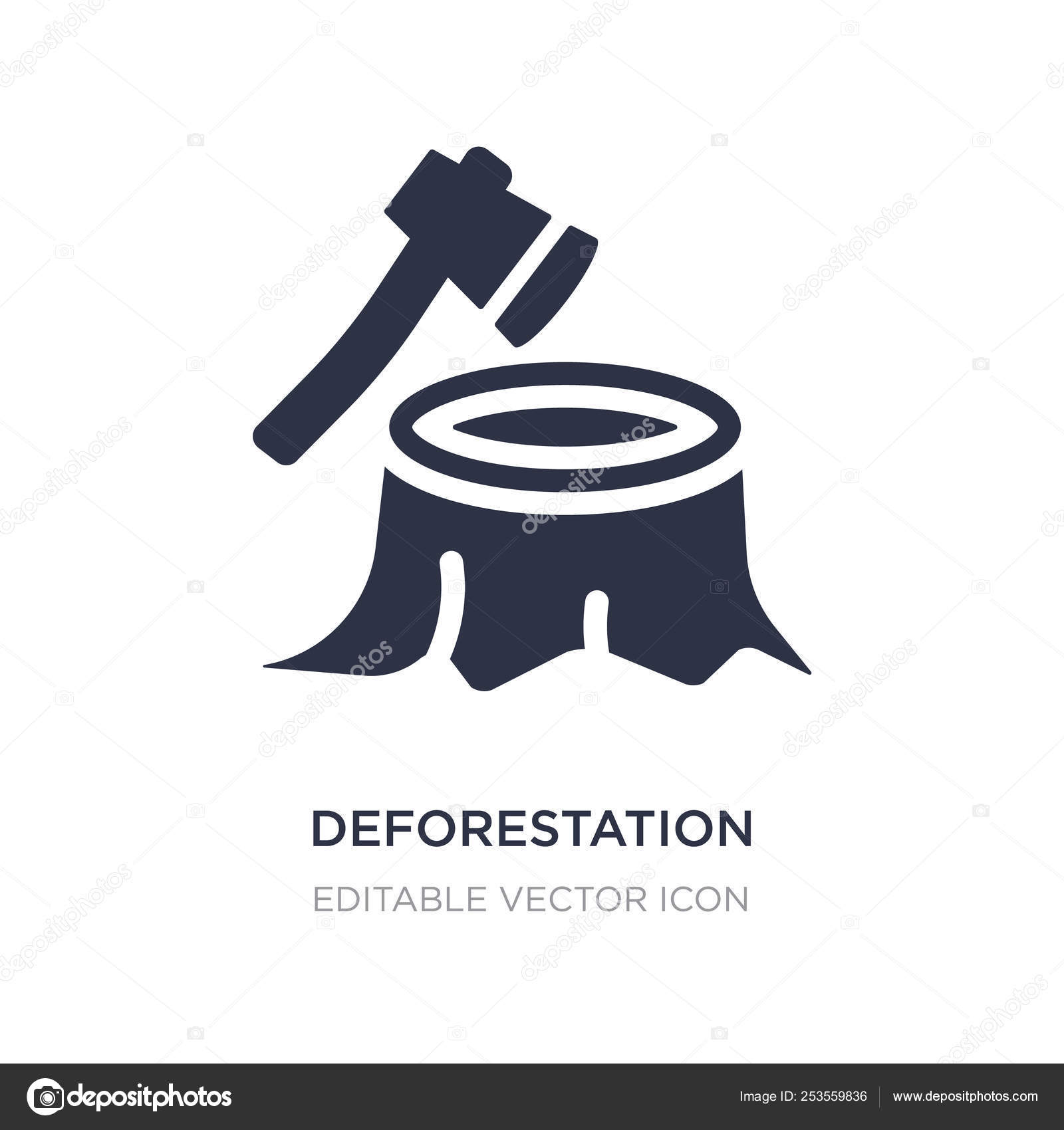Deforestation icon on white background. Simple element illustrat Stock ...