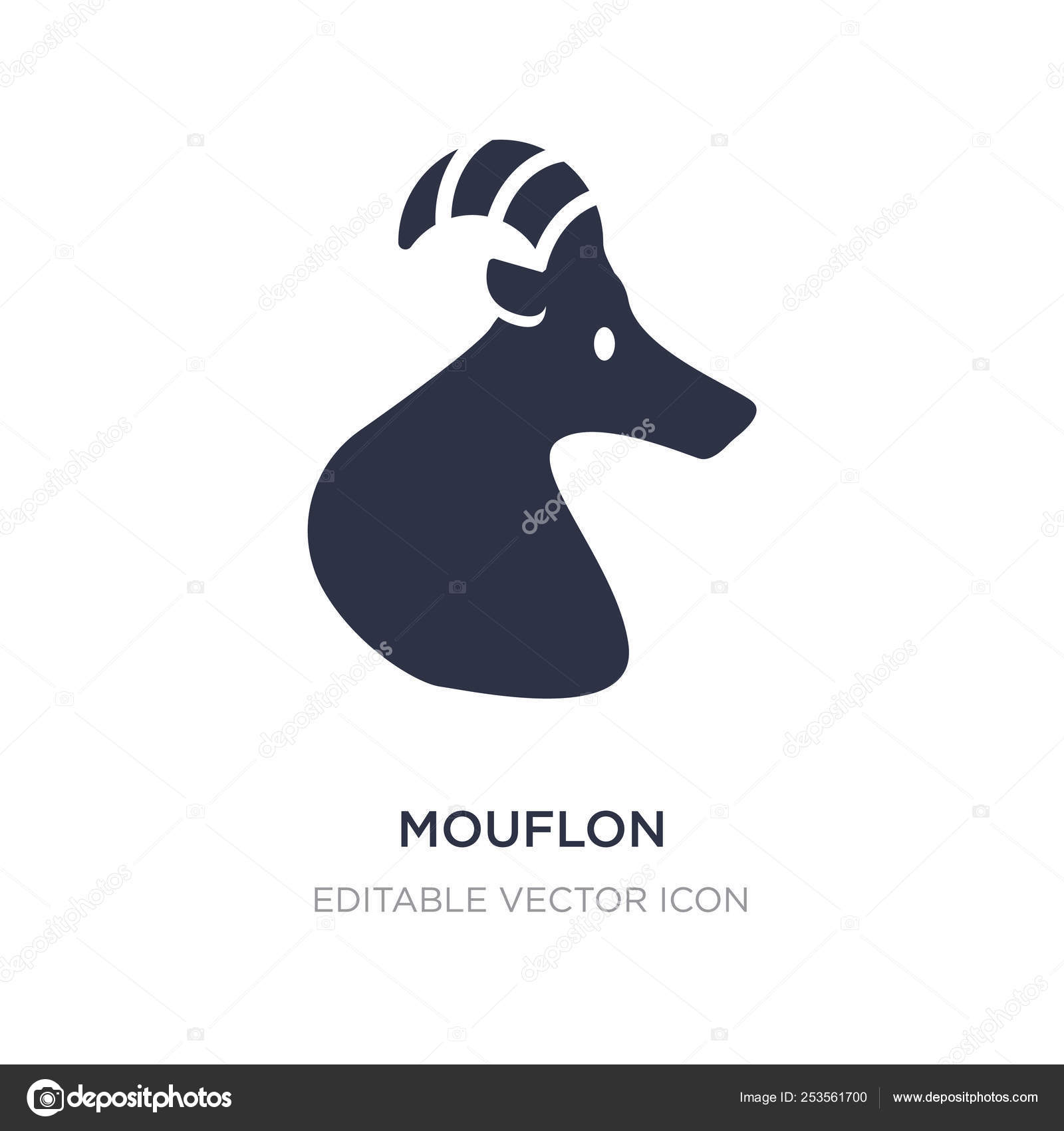 Icono de mouflon sobre fondo blanco. Elemento simple ilustración fr ...