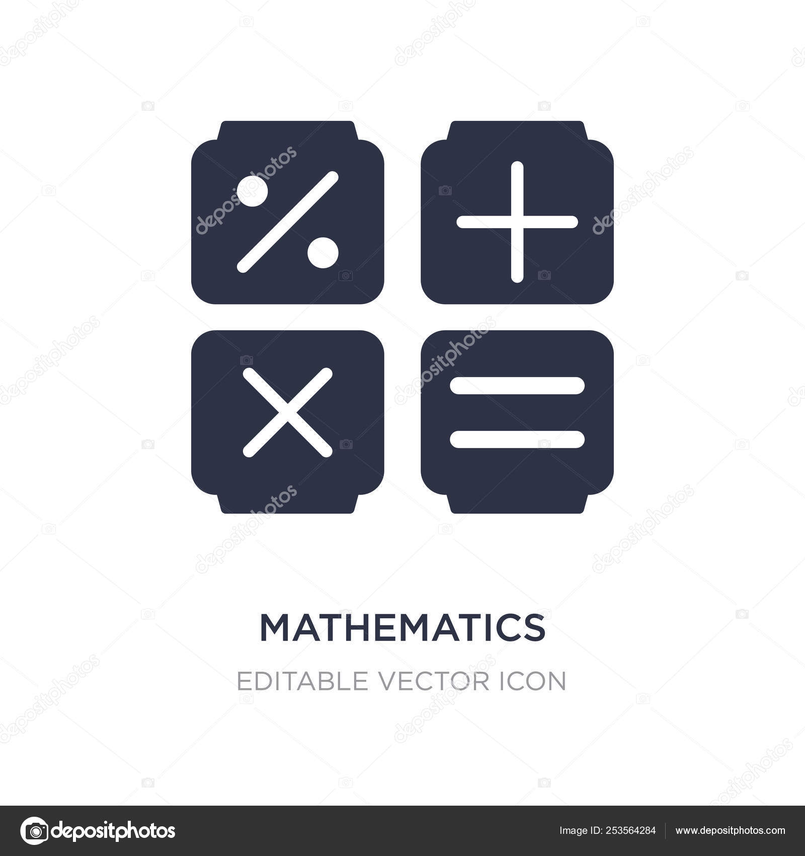 Mathematics icon on white background. Simple element illustratio ...