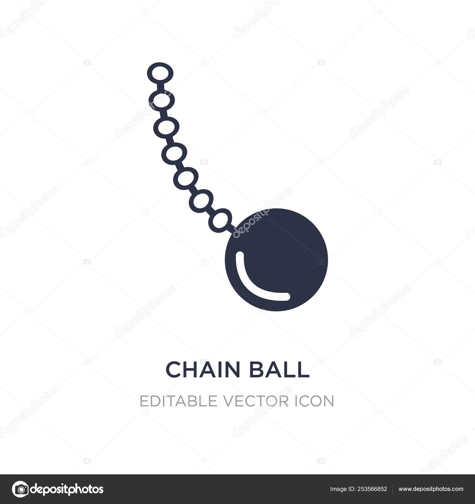 Chain ball icon on white background. Simple element illustration Stock ...